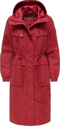 Navahoo Damen Parka &Uuml;bergangsjacke Kirschwind mit Kapuze
