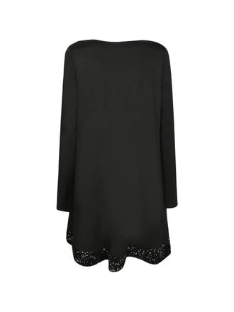 Emporio Armani Sequin-Trim A-Line Midi Dress - Black
