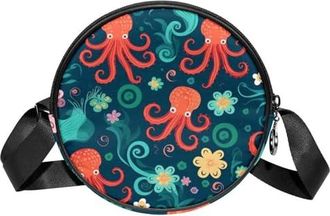 Generic Petit sac &agrave; bandouli&egrave;re Circle pour femme, petit sac &agrave; bandouli&egrave;re avec fermeture &eacute;clair, bretelles r&eacute;glables, sac &agrave; main rond d&eacute;contract&eacute; pour femmes