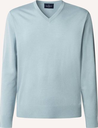 Hackett Pullover Gmd Merino Silk Vneck blau