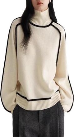 Generic Pulls Décontractés À Col Roulé pour Femmes, Pull en Tricot Uni, Hauts À Manches Longues