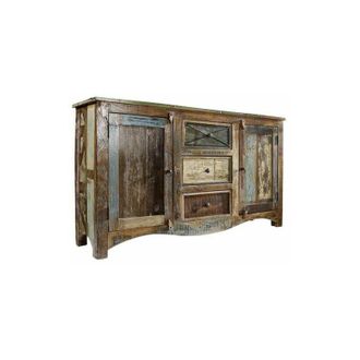 Massivmoebel24 Buffet 150x38 Bois de r&eacute;cup&eacute;ration laqu&eacute; Multicolore nature of spirit 05
