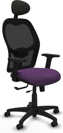 Piqueras y Crespo Programmierstuhl mit 2D-Armen, h&ouml;henverstellbarer Lendenwirbelst&uuml;tze und festem Kopfteil, ausgestattet mit Syncro/Traslack und Schneideschaum, Schwarz