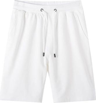 Generic Short court pour homme avec poches profondes, short ample, adapt&eacute; pour la course, la maison pour les loisirs, Blanc., 5XL