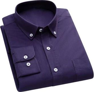 Generic Chemise &agrave; manches longues pour homme, coupe classique, poche simple, coupe ajust&eacute;e, haut d&eacute;contract&eacute;, tissu Oxford doux et solide pour le bureau, C282