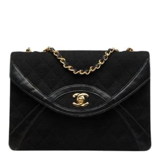 Chanel Pre-owned Vintage Matelasse Cotton Leather Shoulder Bag - Femme - Pre-owned - Noir - Taille: ONE Size