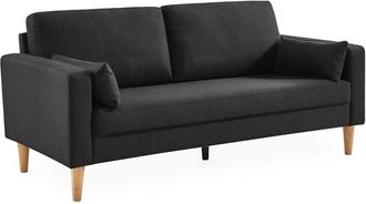 Sweeek Sweeek - Canapé Bjorn - 3 places droit pieds bois. canapé scandinave Polyester Gris chiné foncé