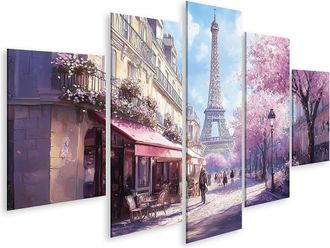 Islandburner Bild auf Leinwand Frühlingszeit in Paris mit Blick auf den Eiffelturm Bilder Wandbilder Poster