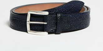 Reptiles House Baja - Reis-Print Ledergürtel - Mitternachtsblau