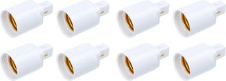 DOITOOL Ständer 8 Stk G24 Auf E27 d Konversionslampenkopf Cfl Lampensockel Licht, Buchse Konverter Lampenadapter Drei E27 [metallmaterial]: Vernickeltes Kupfe