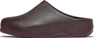 FitFlop Femme Shuv Tumbled-Leather Clogs Sabot, Chocolat, 39 EU