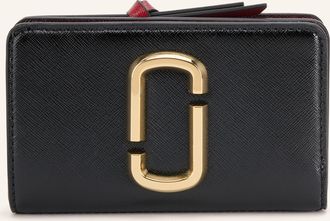 Marc Jacobs Saffiano-Geldb&ouml;rse The Snapshot Compact Wallet schwarz