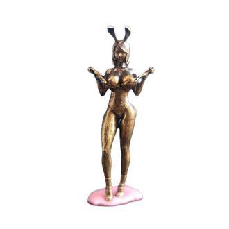 Generic Messing-Badeanzug, Hase, weibliche Sch&ouml;nheitsstatue, Metall-Bikini, nackte Brust, Frauen-Skulptur, Figuren, Miniaturen, K&ouml;rperkunst, Handwerk, Schreib