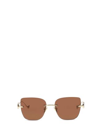 Valentino Garavani VG0033S Geometric Cat-Eye Metal Sunglasses - Brown