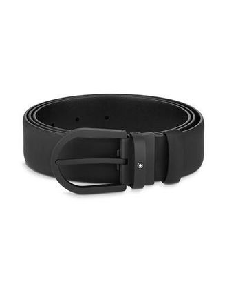 Montblanc Horseshoe buckle black 35 mm leather belt