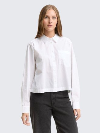 Tom Tailor Langarmbluse Blusen & Shirts Boxy Fit Hemdbluse mit Brusttasche