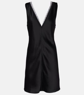 Leset Robe Barb en satin et dentelle