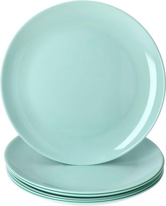 MamboCat 6er Set Mint Speiseteller aus Glas I Ø 24,4 cm I Moderne Essteller für Hauptgerichte, zum Grillen & mehr I Für Frühstück, Mittag & Abendbrot