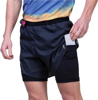 Ronhill Herren Mens 2in1 Tech Race Twin Shorts, Schwarz, M