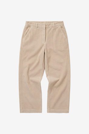 Knowledge Cotton Apparel Damen vegan Hose Bora Weit Cord Hell Federgrau