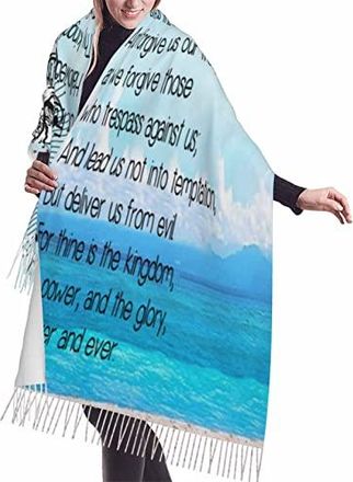 Generic Verset Du Notre P&egrave;re, OEuvre DArt Du Dimanche, &Eacute;criture, Oc&eacute;an Echarpe Cadeau Quotidien Chaud Ch&acirc;le Confortable &Eacute;tole Ch&acirc;le De Femme