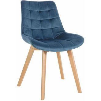 Clp Chaise bleue en velours ruisselant