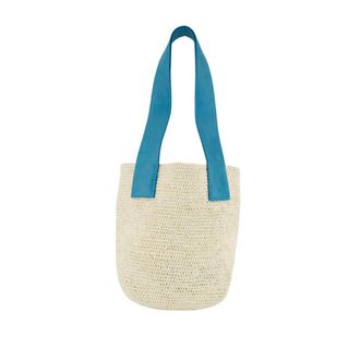 Sensi Studio Mini Stroh T&uuml;rkis Leder Tasche - - Bags - Damen - Beige - ONE SIZE