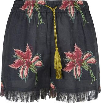 Valentino Garavani Femme, Shorts, Multicolore, Taille: 36 FR Linen Papier Floral Shorts