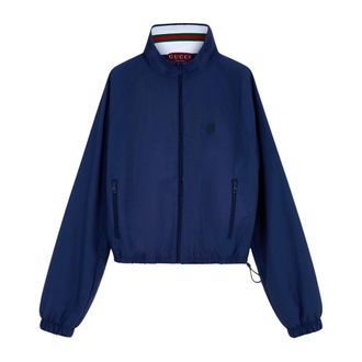 Gucci L/S Zip Sweatshirt - - Jackets - Damen - Blau - L