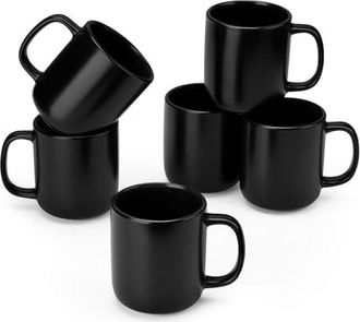 VANCASSO PLAYA Lot de 6 Tasses &agrave; Caf&eacute; en Gr&egrave;s - 360ml - Ensemble de Tasses avec Anse pour Th&eacute;, Caf&eacute;, Lait, Cappuccino - R&eacute;sistant au Lave-vaisselle et Micro-on