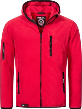 Rock Creek Herren Fleece Jacke Outdoor Wanderjacke Pullover Full Zip Hoodie Herrenjacke Fleecejacke Winterjacke Strickjacke Strickfleecejacke H-390 Rot 4XL