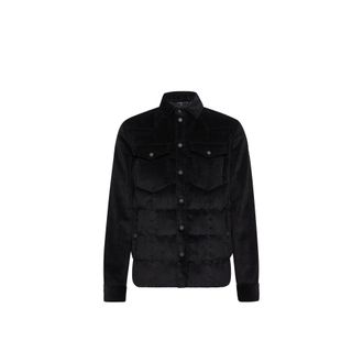 Moncler Moncler Gelt Corduroy Down Shirt Jacket, Men, Black, Size: 0