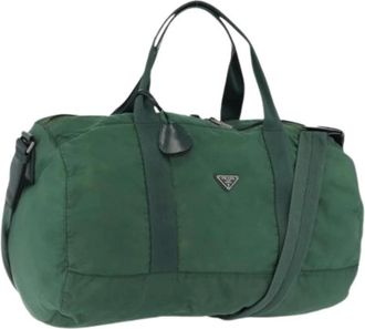 Prada Sac Boston vintage en nylon Prada doccasion - Femme - Pre-owned - Vert - Taille: ONE Size