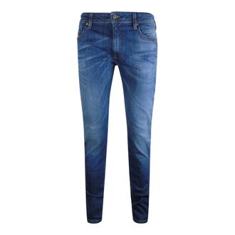 Diesel Thommer-x - Blaue Jeanshose Mit Braunem Badge