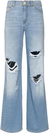 Ga&euml;lle Paris Femme, Jeans, Bleu, Taille: W29 Pantalon Large Regular en Denim