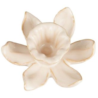 Ib Laursen Kerzenhalter f/2,2 cm Kerze Daffodils Butter Cream H: 4,3 &Oslash;: 11,5