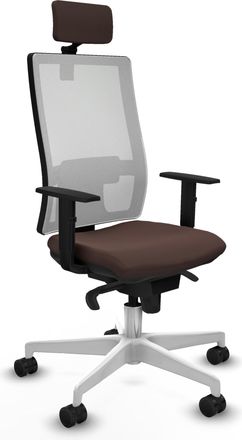 Piqueras y Crespo Drehstuhl mit 1D-Armlehnen, h&ouml;henverstellbare Lendenwirbelst&uuml;tze und h&ouml;henverstellbares Kopfteil und Neigungsverstellung, ausgestattet mit 5 Positione