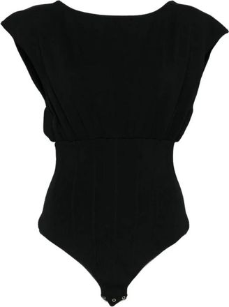Elisabetta Franchi Femme, Tops, Noir, Taille: 40 FR Body en maille avec collier