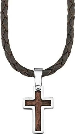 s.Oliver Chaîne avec pendentif, bracelet en acier inoxydable pour garçons, collier pour enfants, bracelet, croix, livré dans un coffret cadeau à bijoux