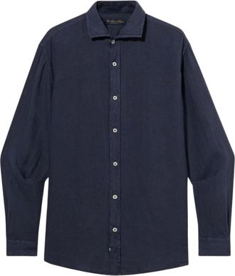 Brooks Brothers Homme, Chemises, Bleu, Taille: 3XL Chemise en lin coupe ajust&eacute;e &agrave; col italien
