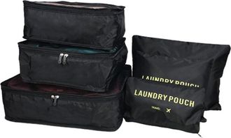 Generic 6 Teile/Satz Reisegep&auml;ck Organizer Taschen for Kleidung Lagerung Tragbare Koffer Verpackung W&auml;sche F&auml;llen(Black)