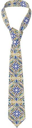 Generic Cravate Homme Carreaux De Fa&iuml;ence Italiens &Agrave; Motif Floral &Eacute;l&eacute;gant Cravates Formelle Cravate Pour Hommes Pour Affaires Mariage Accessoires