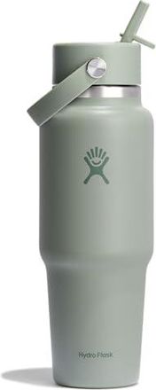 Hydro Flask Travel Bottle 946 ml (32 OZ) - Bouteille en acier inoxydable isolée avec isolation sous vide TempShield et bouchon Flex paille étanche - Agave