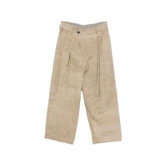 Ziggy Chen Homme, Pantalons, Vert, Taille: L Pleated Pantalons