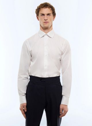 Fursac Chemise col courbe en twill de coton - Taille 37 - Homme