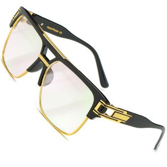 SHEEN KELLY Retro Übergroße Pilotensonnenbrille für Männer Frauen Gold Metallrahmen Quadratische Sonnenbrille