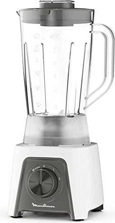 Moulinex Blendeo+ LM2C01 Mélangeur de verre 450 W, capacité de 1,5 L, acier inoxydable, mixeur 2 vitesses, pique à glace, lames résistantes Zelkrom, verrouilla