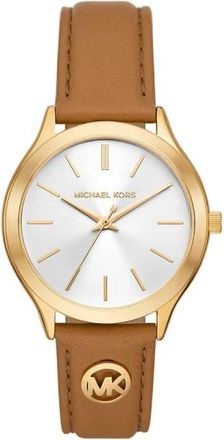 Michael Kors Goldene Slim Runway Uhr Eleganter Stil - - Accessories - Damen - Braun - ONE SIZE