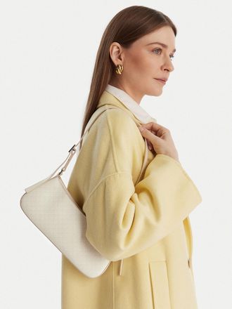 Calvin Klein Handtasche Calvin Klein Emblem Aop Small Shoulder Bag LV04F3324G &Eacute;cru