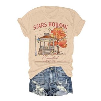 Generic T-shirts creux pour femmes 2025 Lettre de course &agrave; pied tendance hauts amples d&eacute;contract&eacute;s &agrave; manches courtes T-shirts amples coupe ample mignon graphi